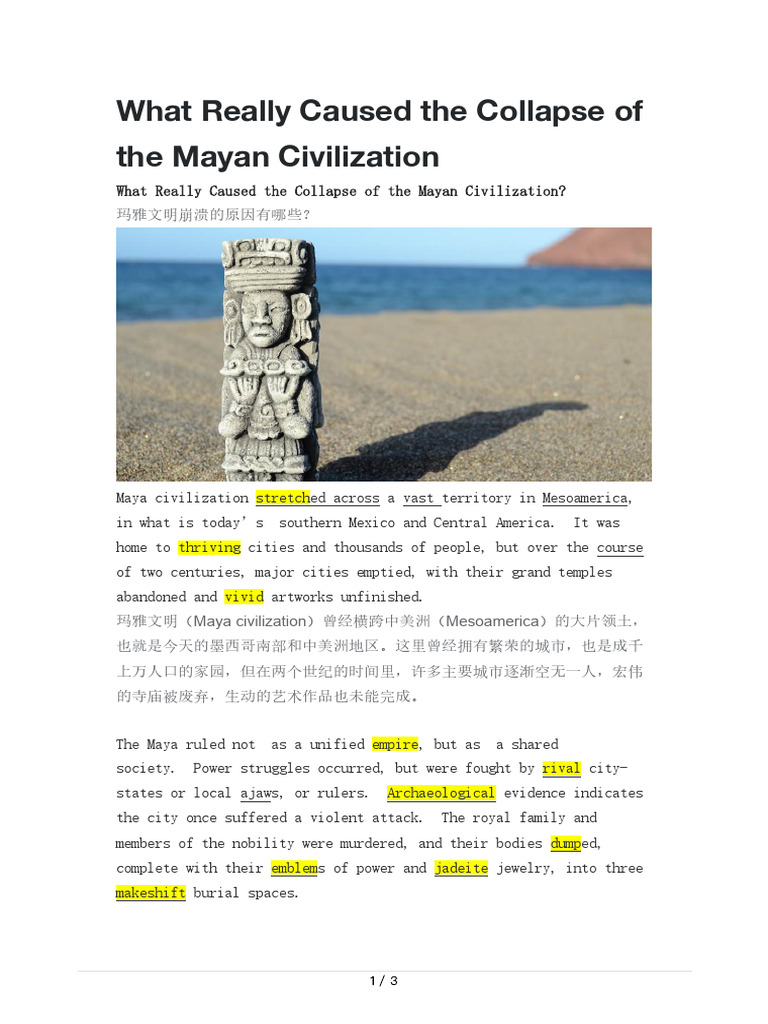 Causes of the Mayan Civilization Collapse | PDF | Maya Civilization ...