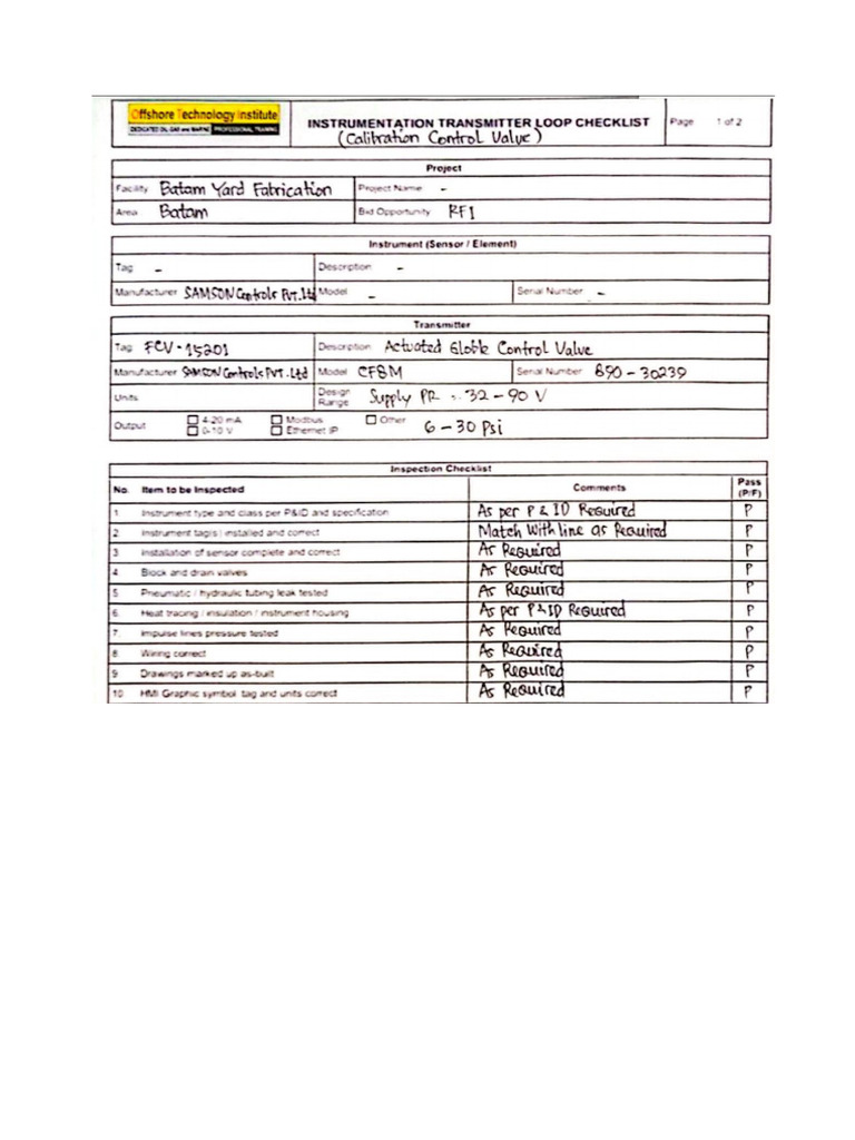 Cp17.calibration Instrument Control Valve | PDF