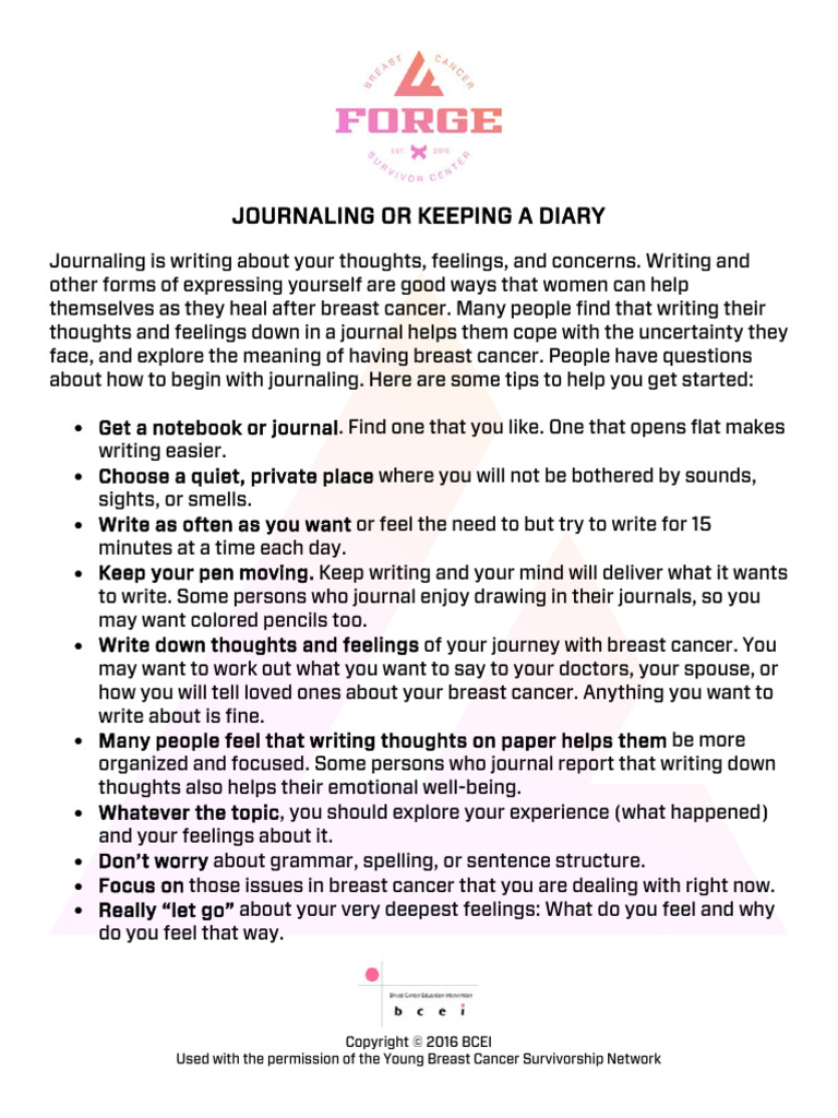 Journaling or Keeping A Diary | PDF | Feeling | Thought
