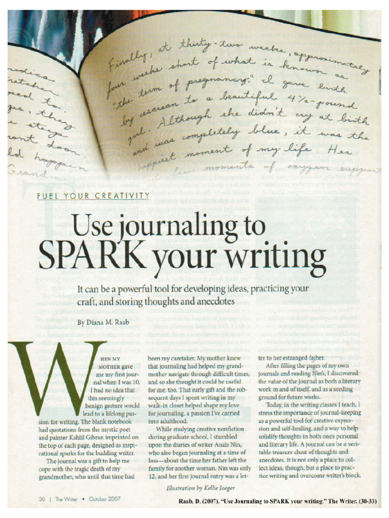 Use Journaling To SPARK Your Writing - The Writer | PDF