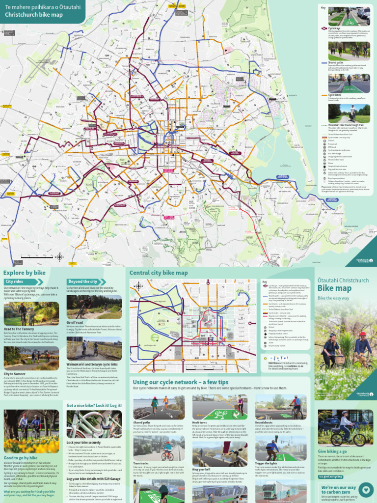Bike-map-Oct-2024 Christchurch New Zealand | PDF