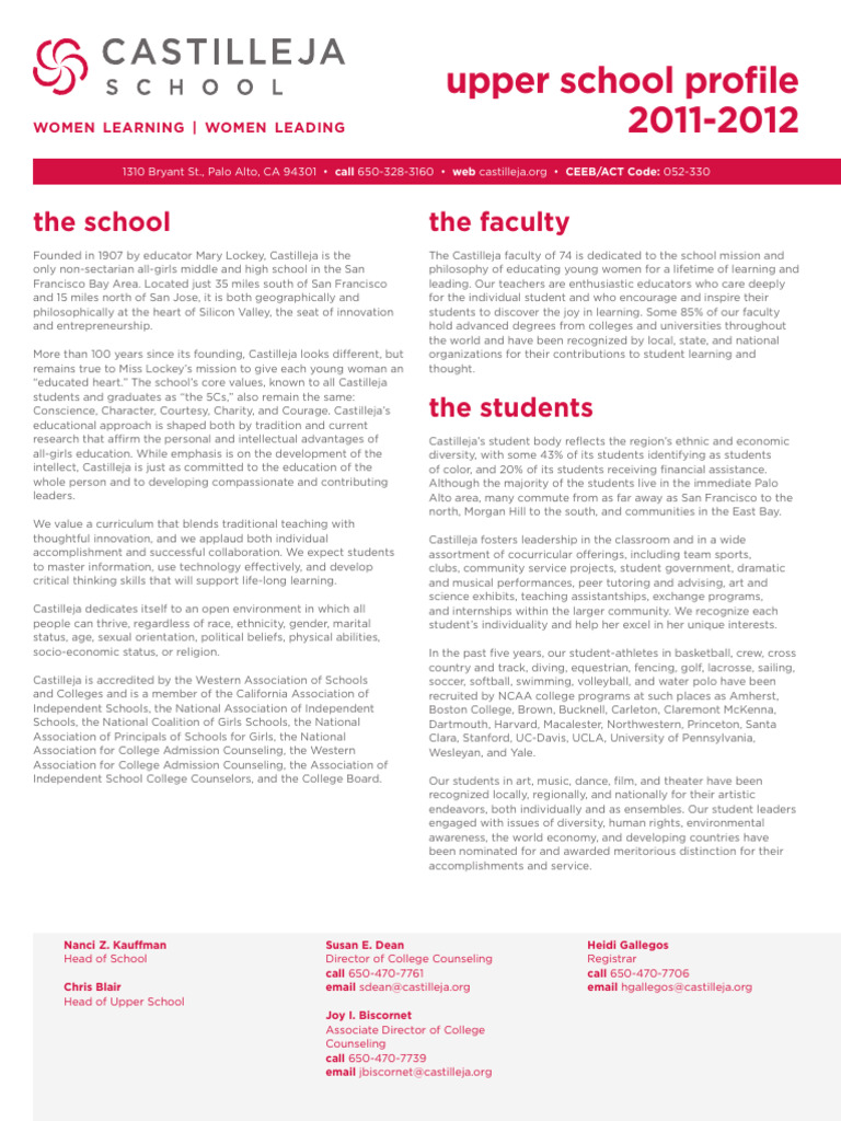 Castilleja School Profile Web Version 11-12 | PDF