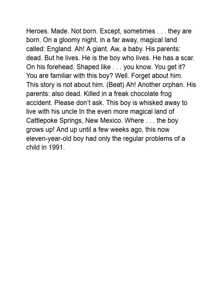 Puffs Narrator Monologue | PDF