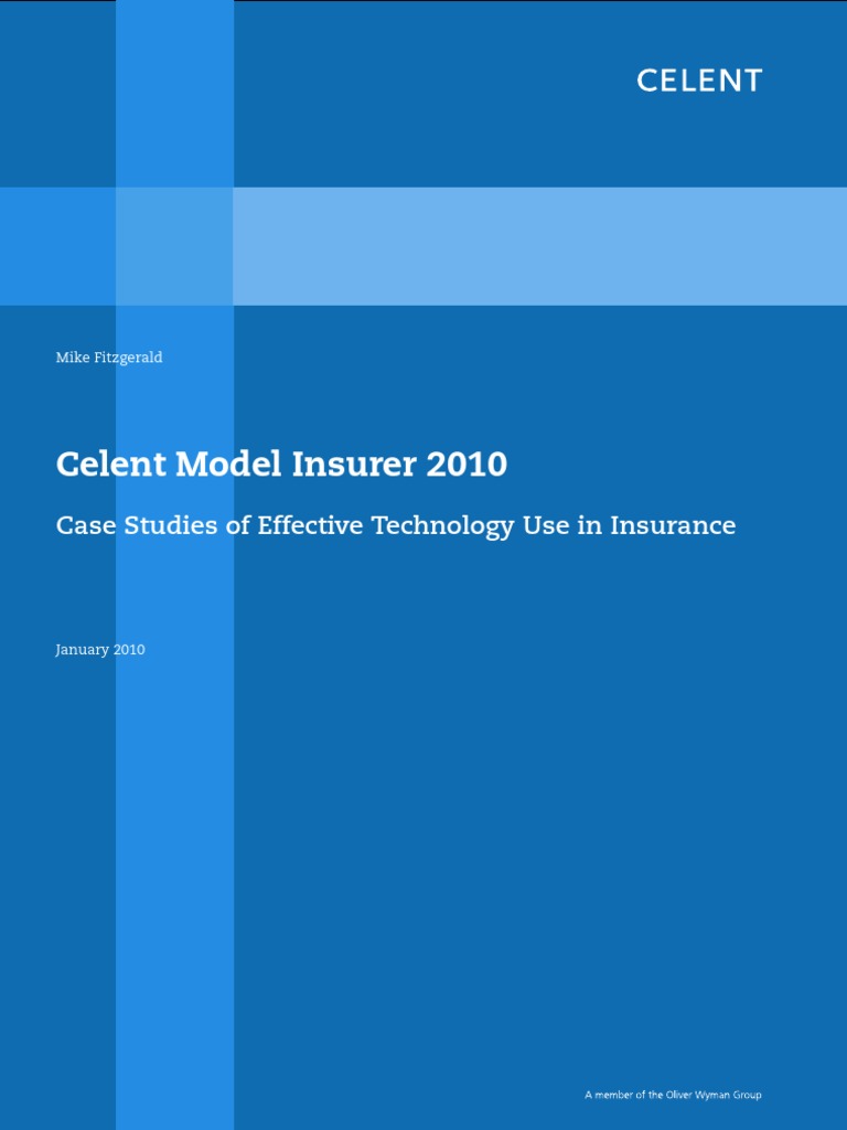 Celent ModelInsurer2010 2010-01-26 | PDF | Insurance | Business Process