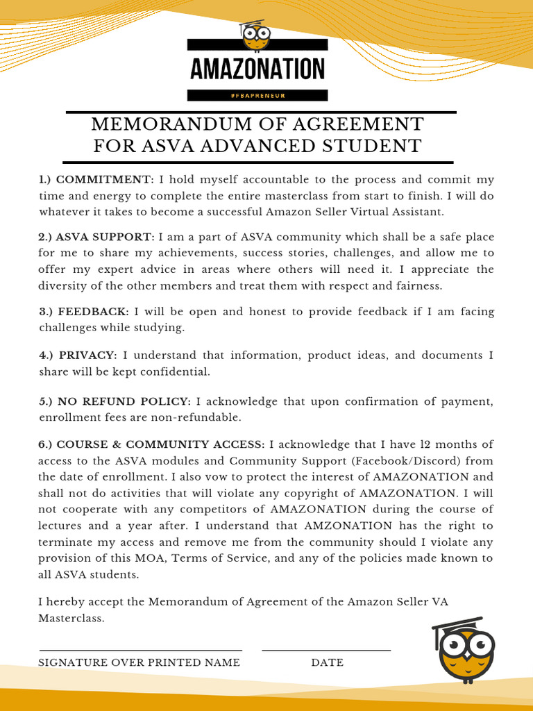 MOA ASVA Advance Student 051722 | PDF