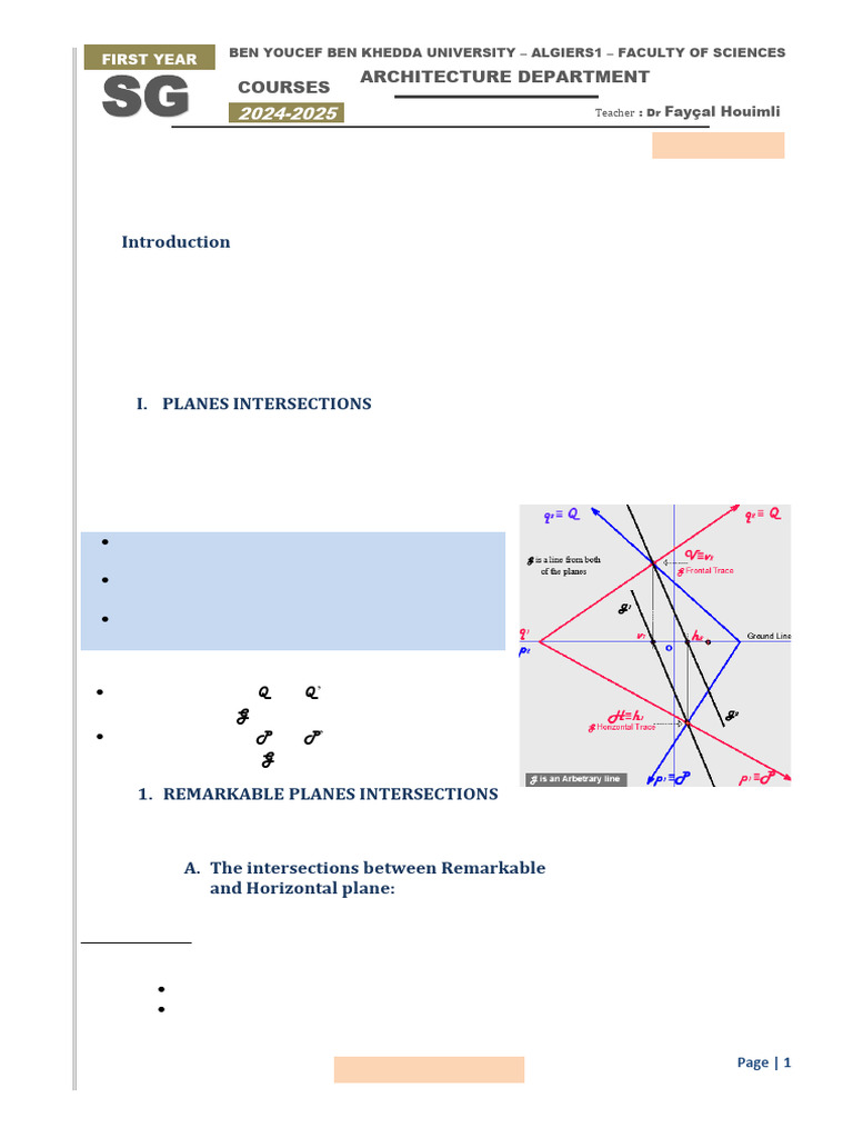 Cours 05 Intersections Anglais - Eng | PDF | Geometry | Euclidean Geometry