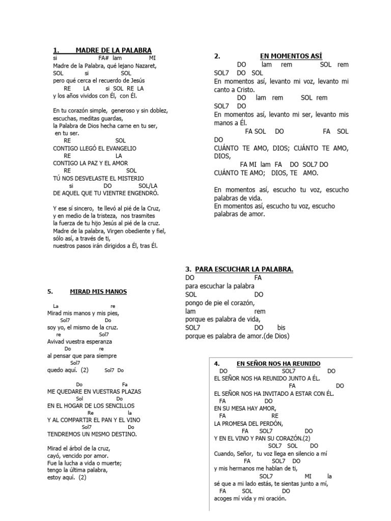 Cancionero Letras-Acord | PDF | Amor | orador del Señor