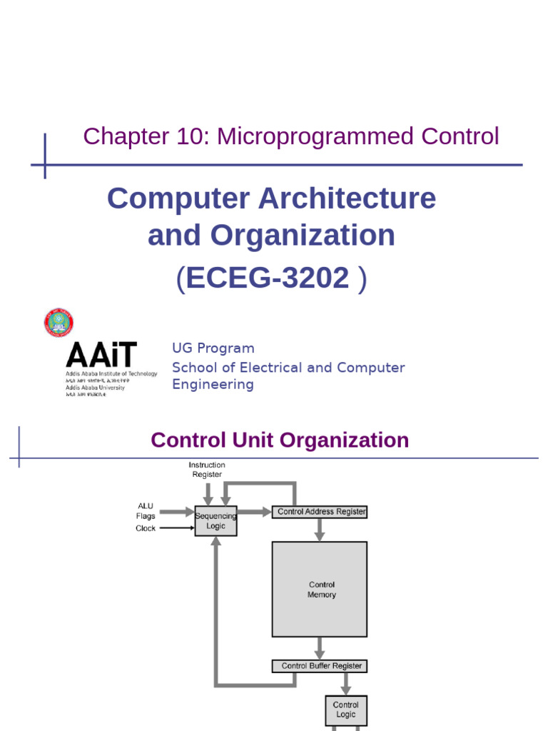 Computer Architecture&O ECEG 3163 13 MicroProgrammed Control | PDF | Computer Architecture ...