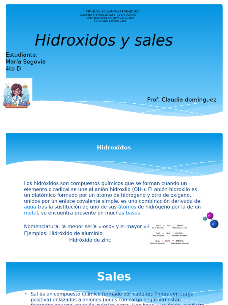 Hidroxidos y Sales | PDF