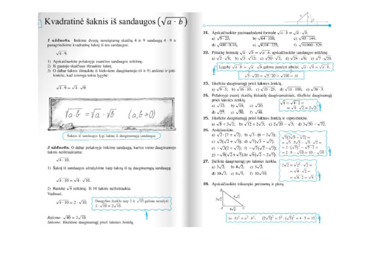 Kvadratine Saknis Is Sandaugos | PDF