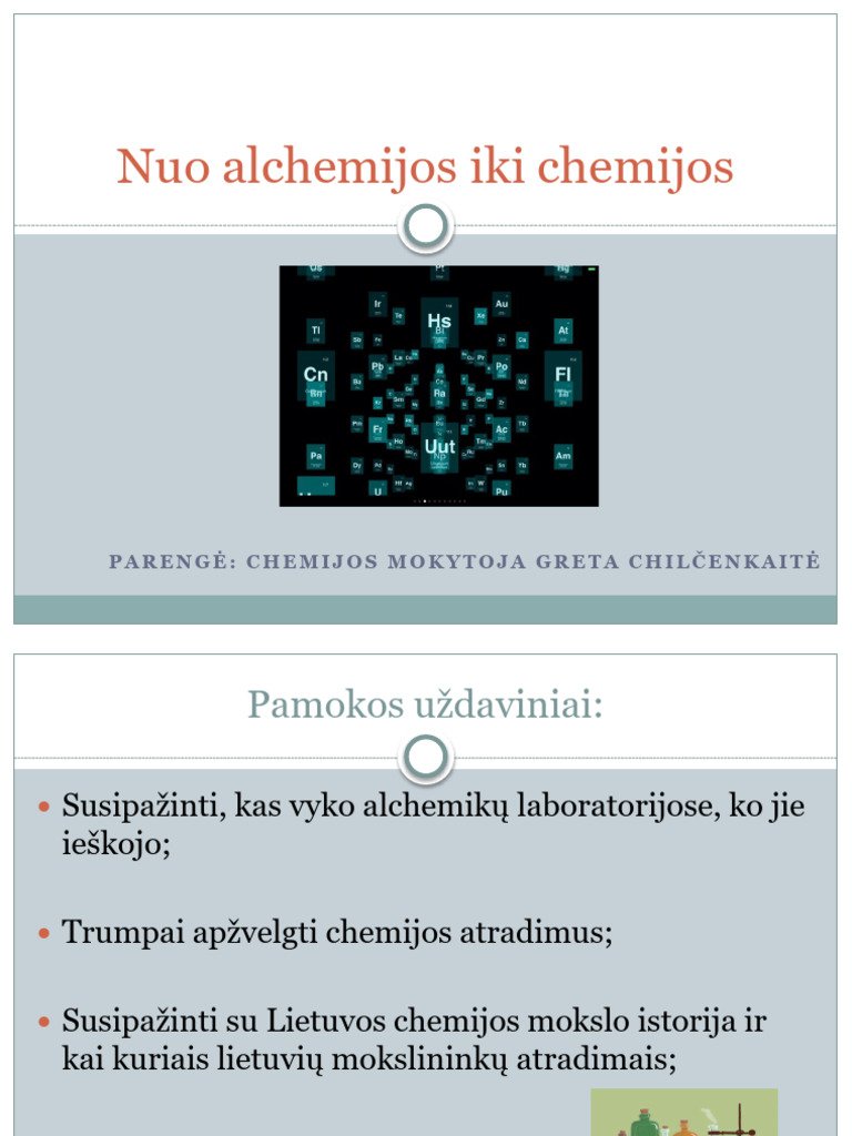 Chemija Ir Jos Istorija | PDF