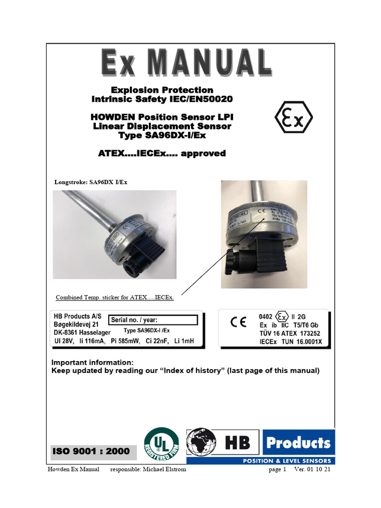 Howden LPI Sensor Manual SA96DX-I/Ex | PDF