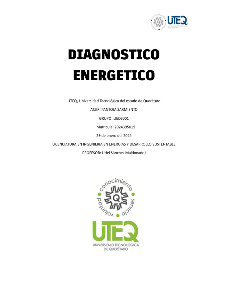 Diagnóstico Energético UTEQ | PDF | Ingenieria Eléctrica | Gases