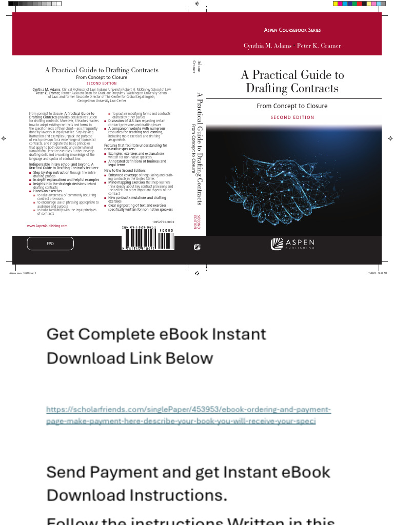 Ebook A Practical Guide To Drafting Contracts From Concept To Closure 2e Cynthia Adams, Peter ...