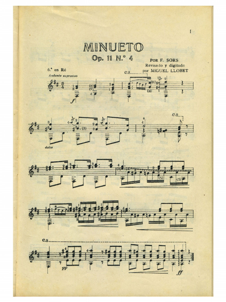 Sor Minueto Op11 n4 | PDF