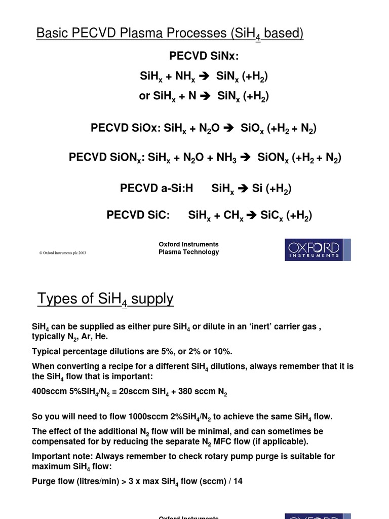 Basic PECVD Plasma Processes | PDF | Plasma (Physics) | Gases