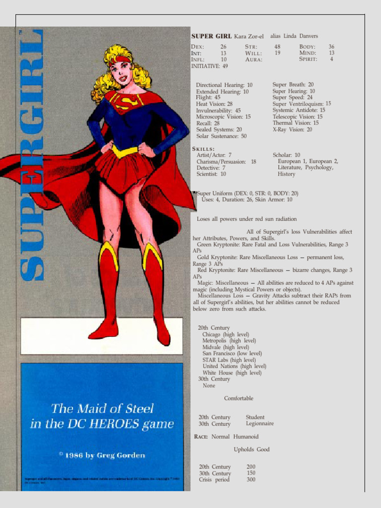 Dragon Magazine - Supergirl For DC Heroes | PDF | Dc Comics Characters | Dc Comics Superheroes