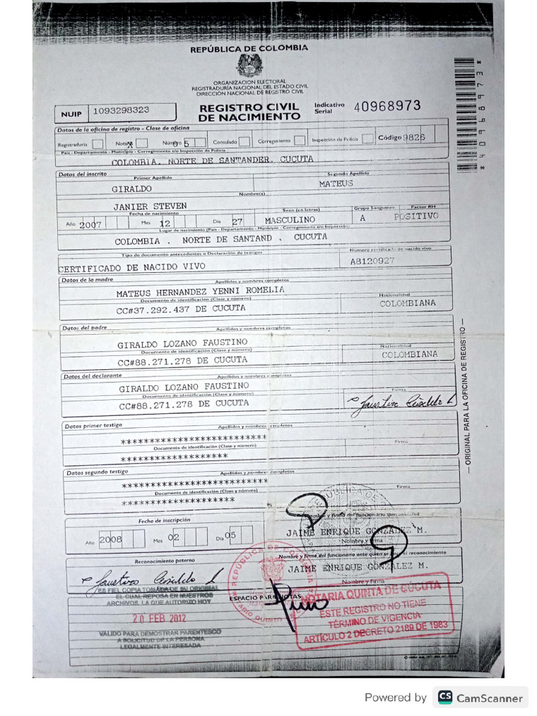 Registro Steven | PDF