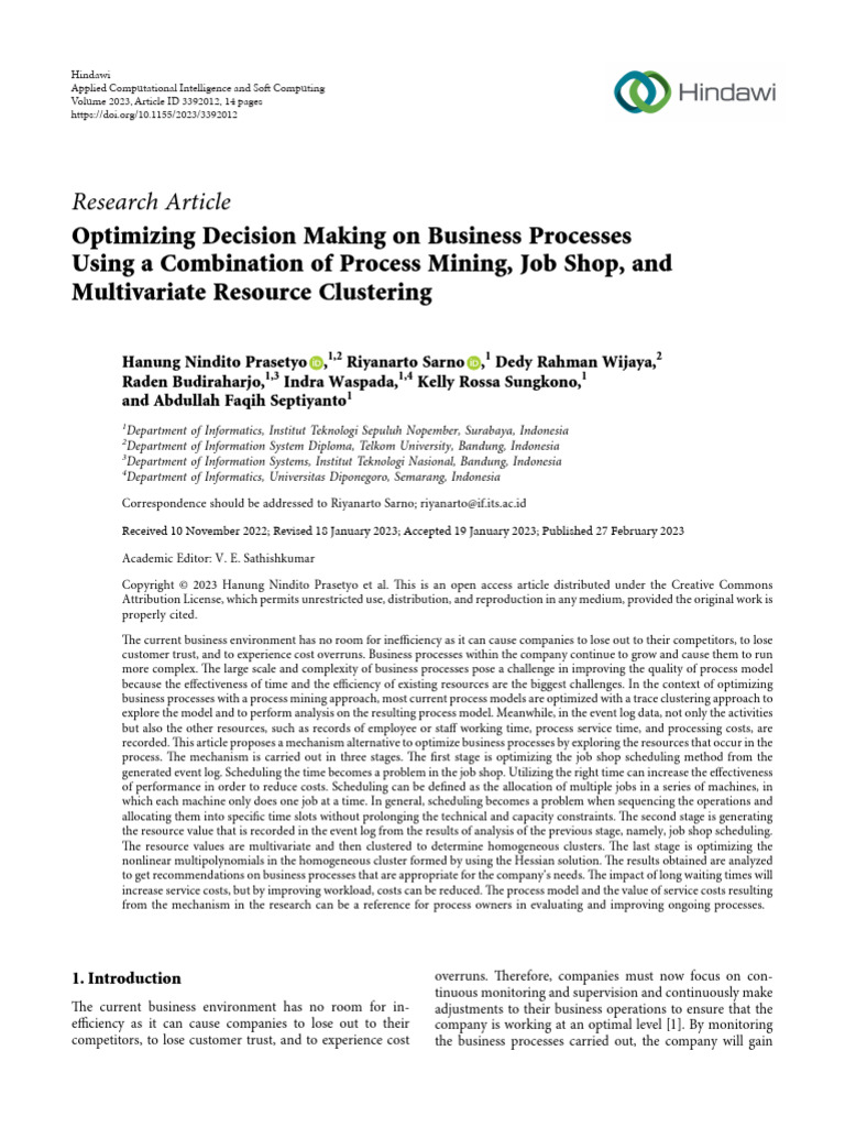 Optimizing Decision Making On Business P | PDF | Cluster Analysis ...