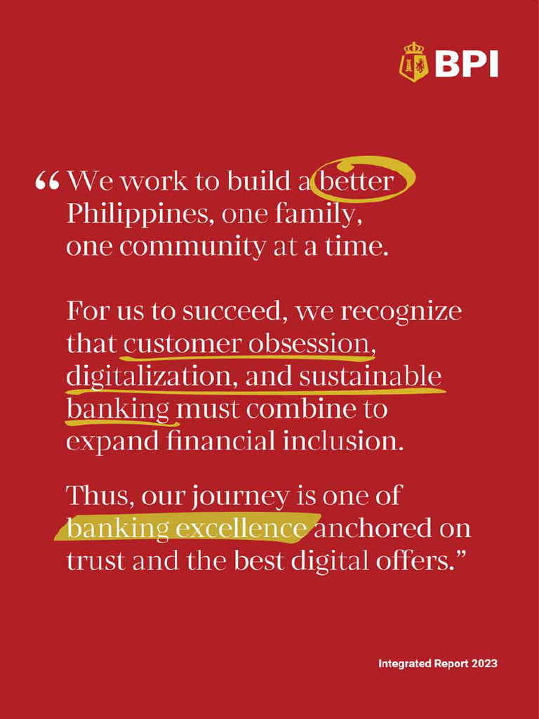 2023 BPI Integrated Report | PDF | Financial Services | Corporations