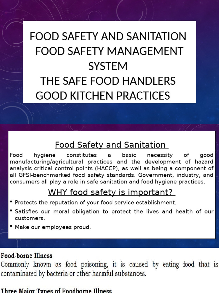 Food Safety Management Best Practices | PDF