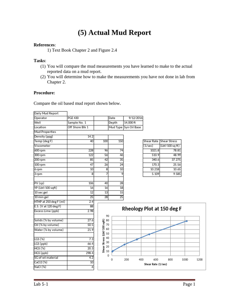 05 Lab 5-0 Mud Report | PDF