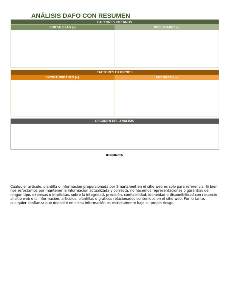 Análisis Dafo Con Resumen | PDF