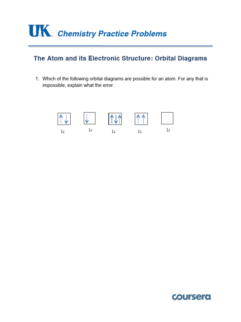 Chemistry Orbital Diagram Practice | PDF
