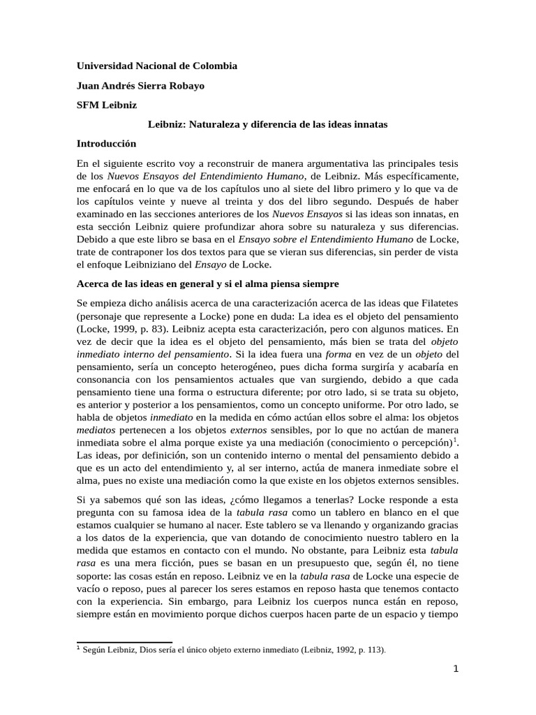 Leibniz: Ideas Innatas y el Alma | PDF | Enseñanza de matemática ...