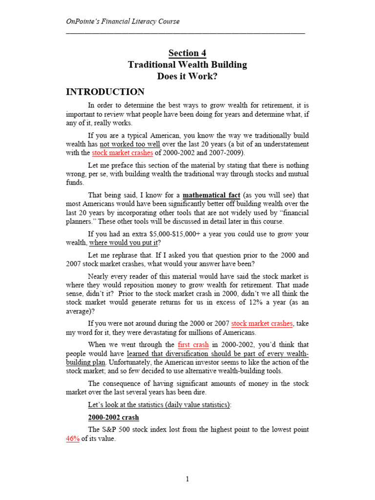 Evaluating Traditional Wealth Building | PDF | Dividend | 401(K)