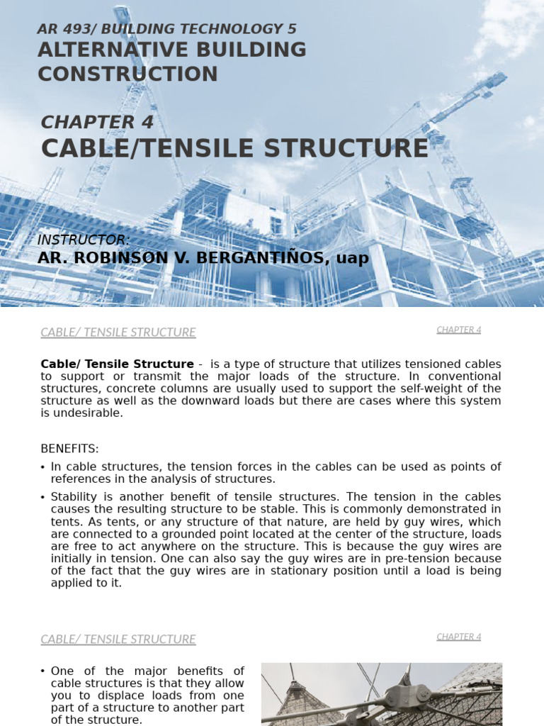 BT 5 Chapter4 Cable Tensile Structure | PDF | Materials | Mechanical Engineering
