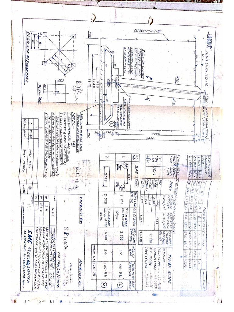 EMC Tower Foundation Drawing | PDF