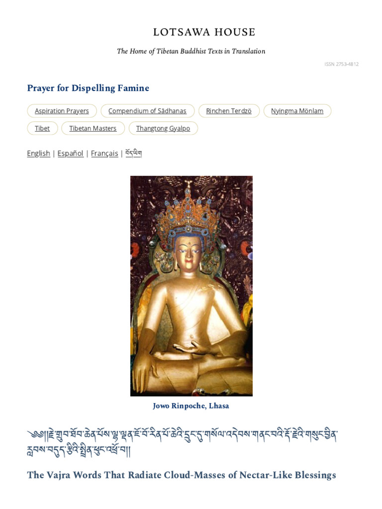 Prayer For Dispelling Famine - Lotsawa House | PDF