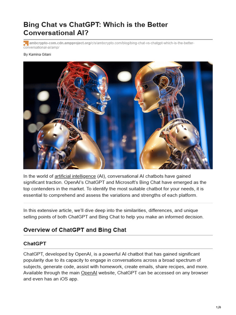 Bing Chat vs ChatGPT Comparison Guide | PDF | Computing | Software