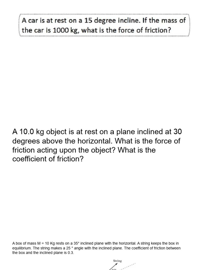 Forces on Inclined Planes and Friction | PDF