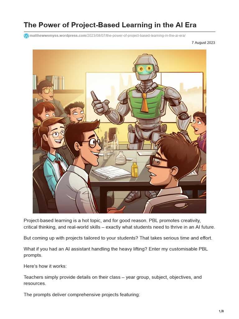 The Power of Project-Based Learning in the AI Era | PDF | Educational ...