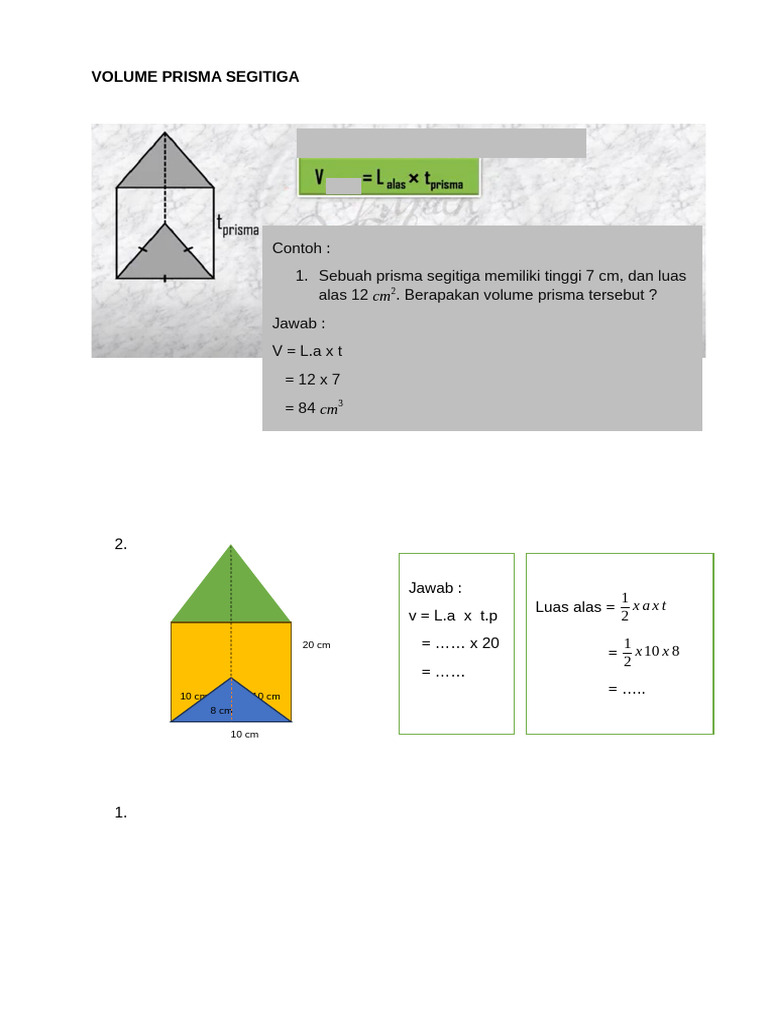 Volume Prisma Segitiga: Contoh dan Rumus | PDF