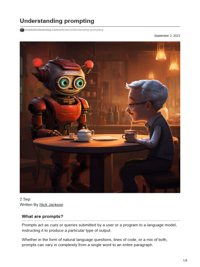 Understanding prompting | PDF | Artificial Intelligence | Intelligence (AI) & Semantics