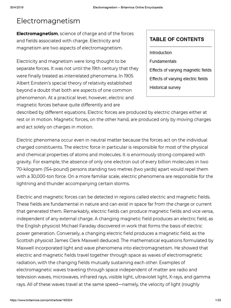 Electromagnetism | PDF | Electric Charge | Electromagnetic Induction