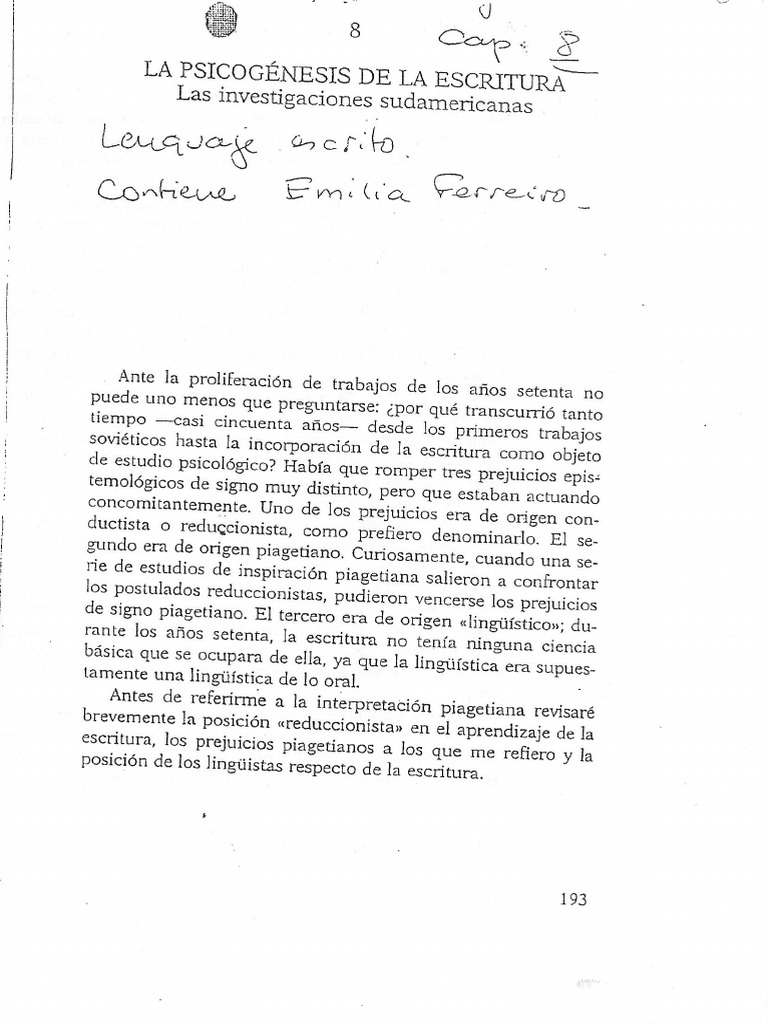 4 La Psicogenesis de La Escritura | PDF