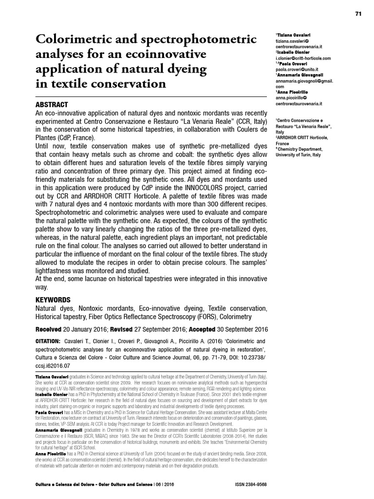 Colorimetric and Spectrophotometric Anal | PDF | Dyeing | Color