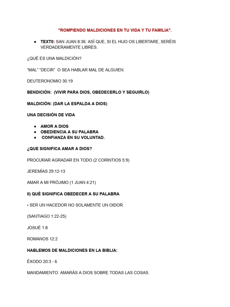 1-Rompiendo Maldiciones en Tu Vida y Tu Familia | PDF