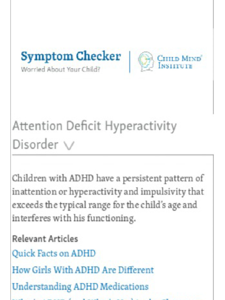 Symptom Checker Results | PDF