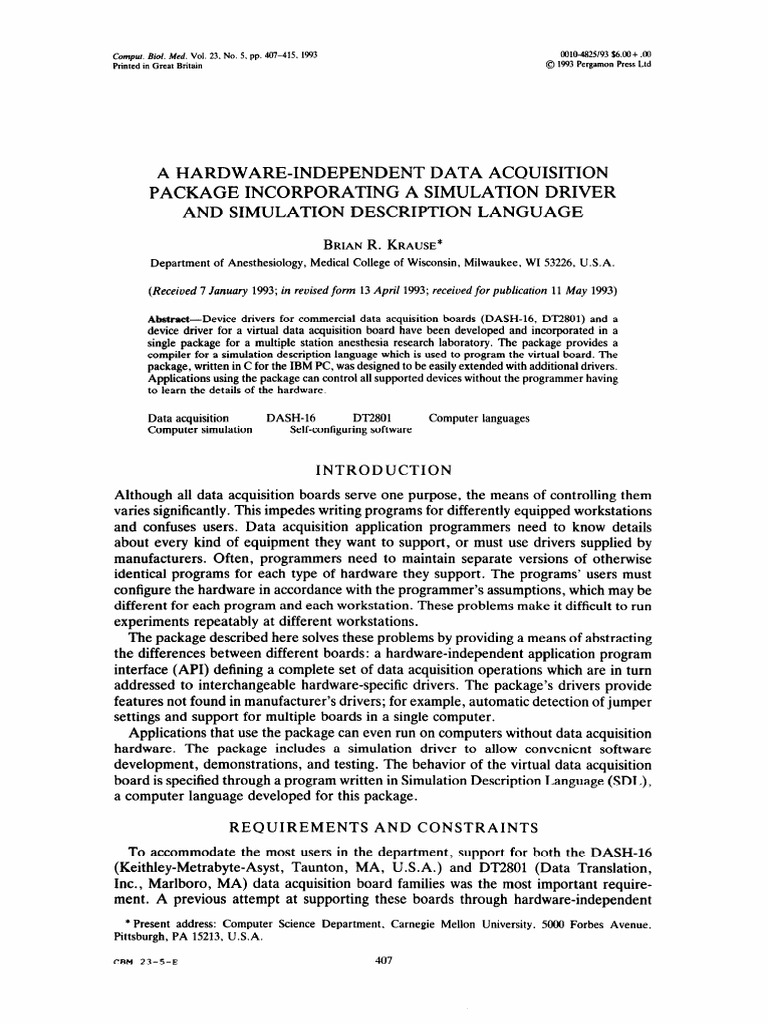 krause1993 | PDF | Device Driver | Programming