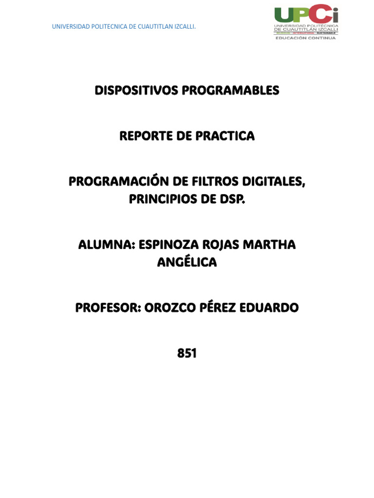 Programacion de Filtros Digitales, Principios de DSP | PDF | Filtro electronico | Sensor