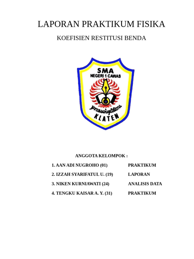 Koefisien Restitusi Benda Praktikum Fisika | PDF