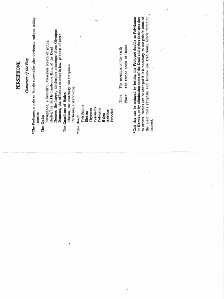 Persephone Cast_Crew Script | PDF
