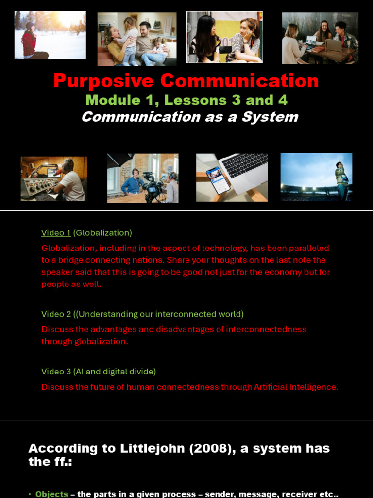 Purposive Comm Module 1 Lessons 3 and 4 | PDF | Communication | Nonverbal Communication