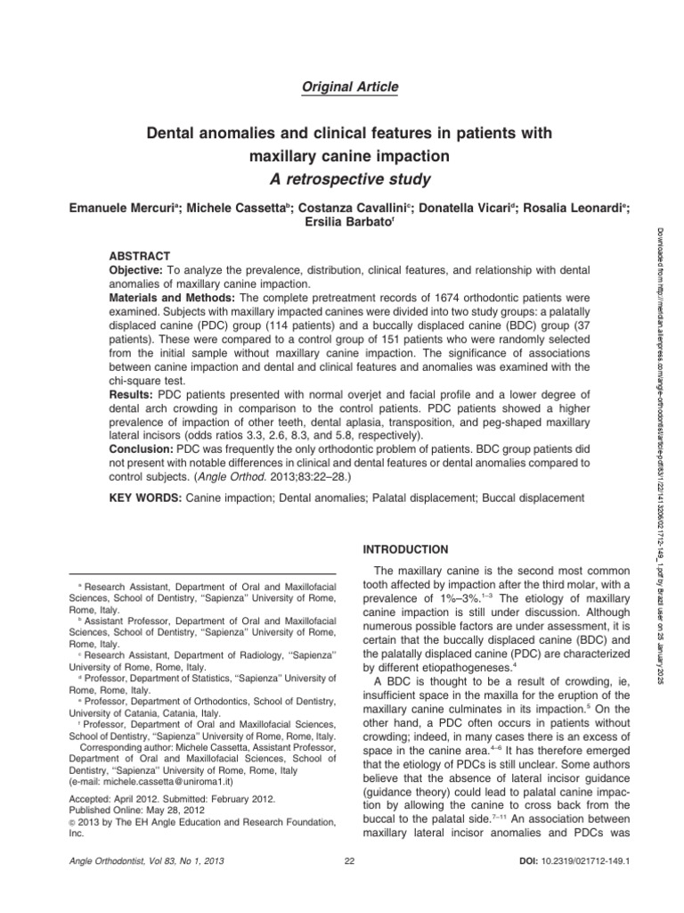 Dental Anomalies and Clinical Features | PDF | Human Tooth | Orthodontics