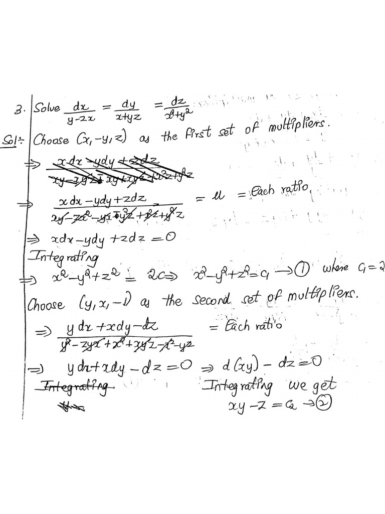 Simultaneous Differential Equations Homework Solutions | PDF